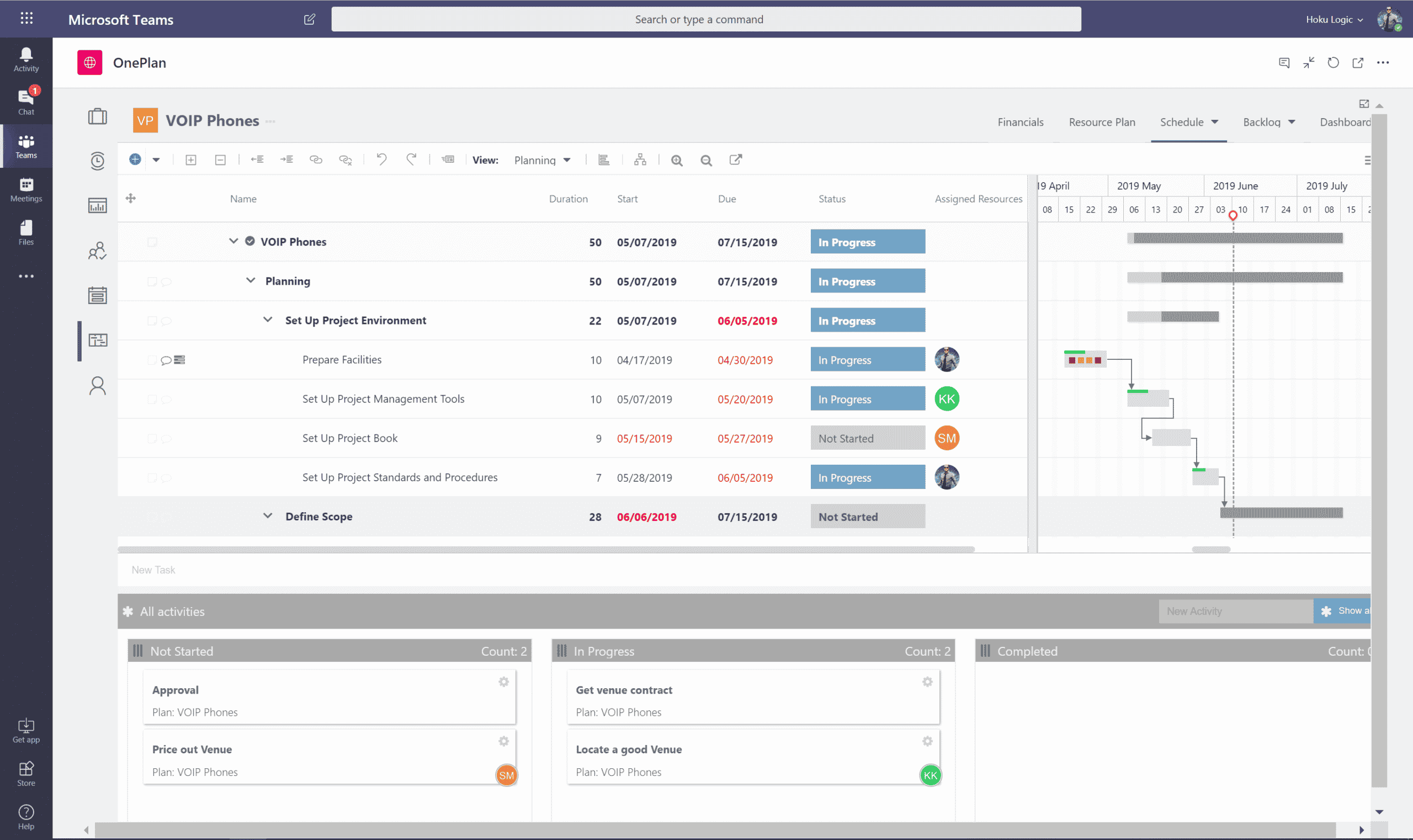 Microsoft Teams Oneplan